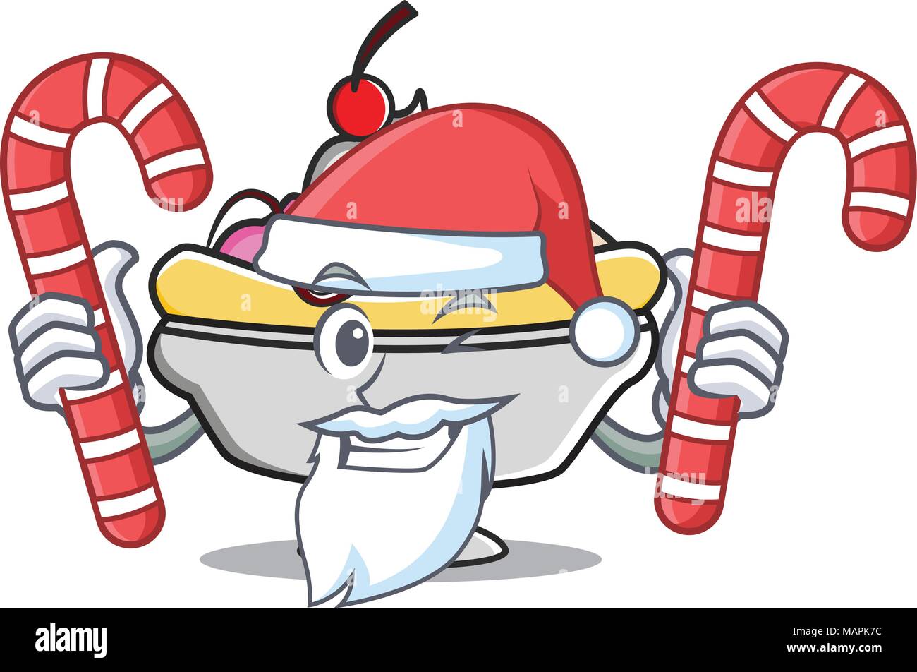 Santa with candy banana split mascot cartoon Stock Vector Image & Art ...