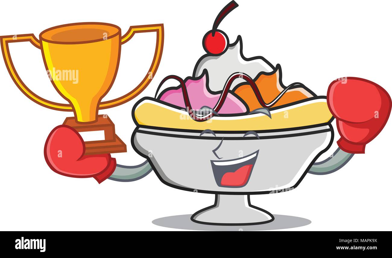 Boxing winner banana split mascot cartoon Stock Vector Image & Art - Alamy