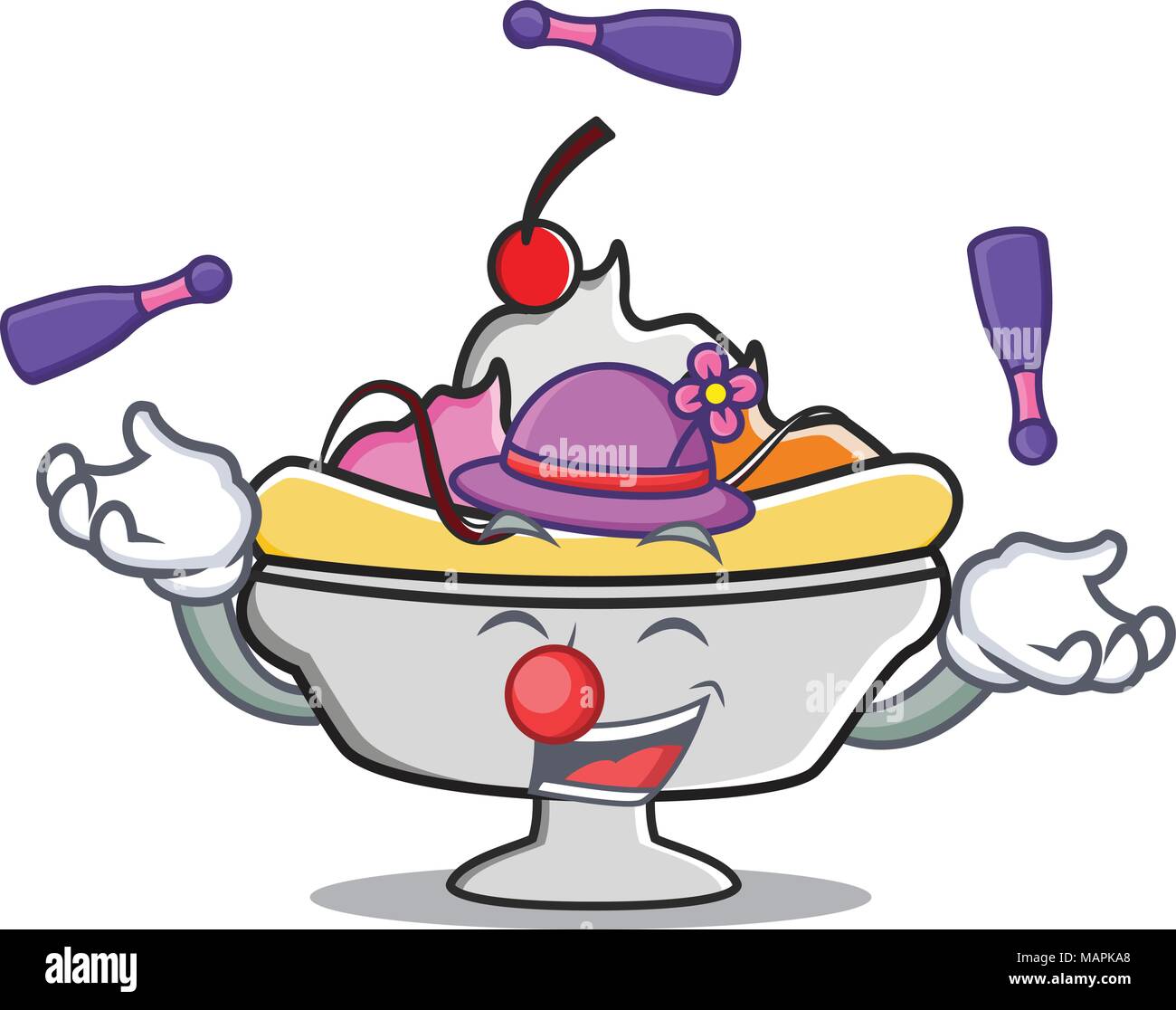 Juggling banana split mascot cartoon Stock Vector Image & Art - Alamy
