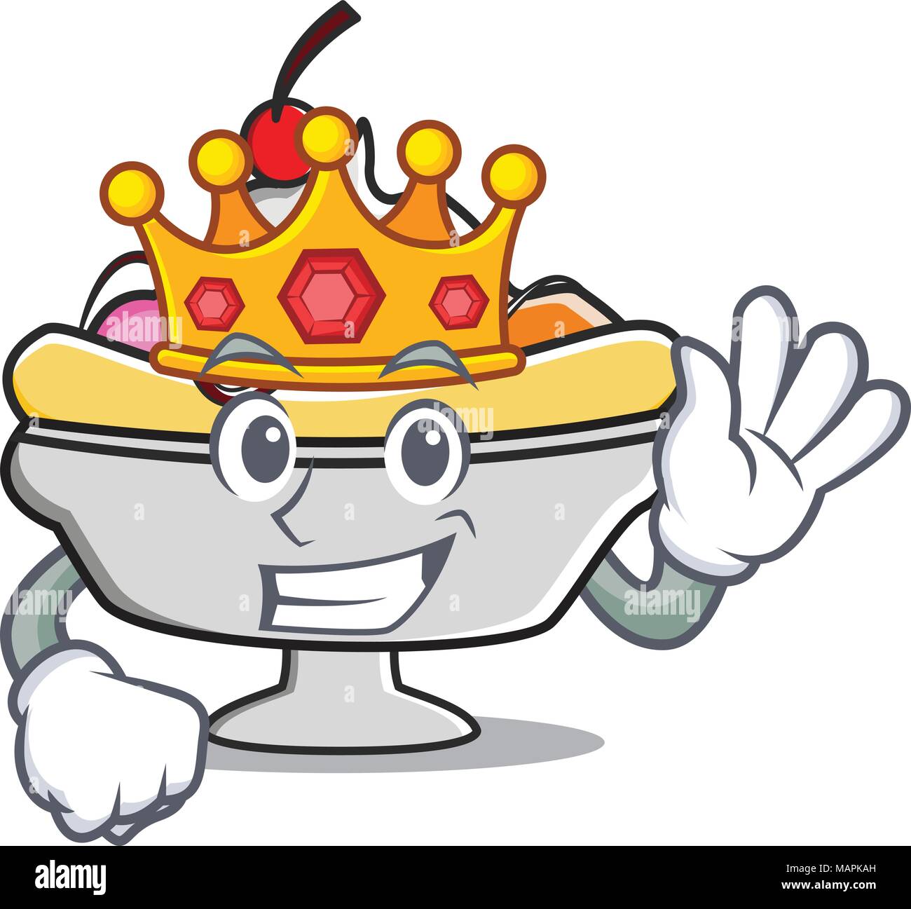 King banana split mascot cartoon Stock Vector Image & Art - Alamy