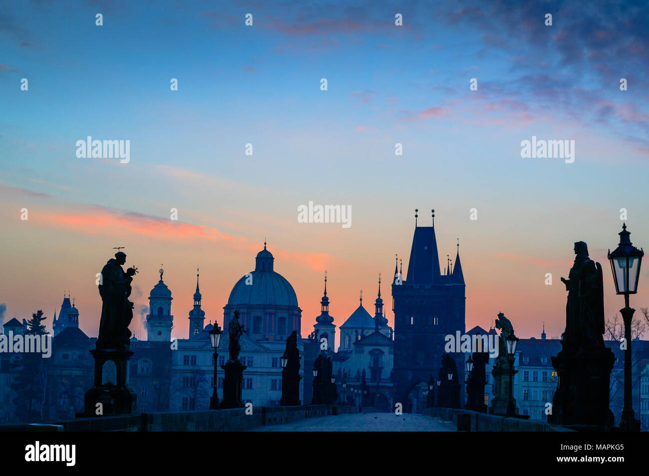 Charles Bridge Prague Czech Republic at dawn Stock Photo - Alamy