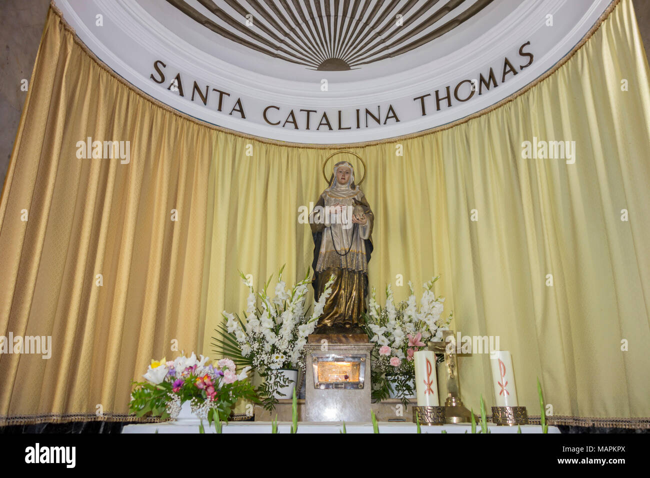 Interior chapel of Saint Catalina Thomas in village of Valldemossa ...