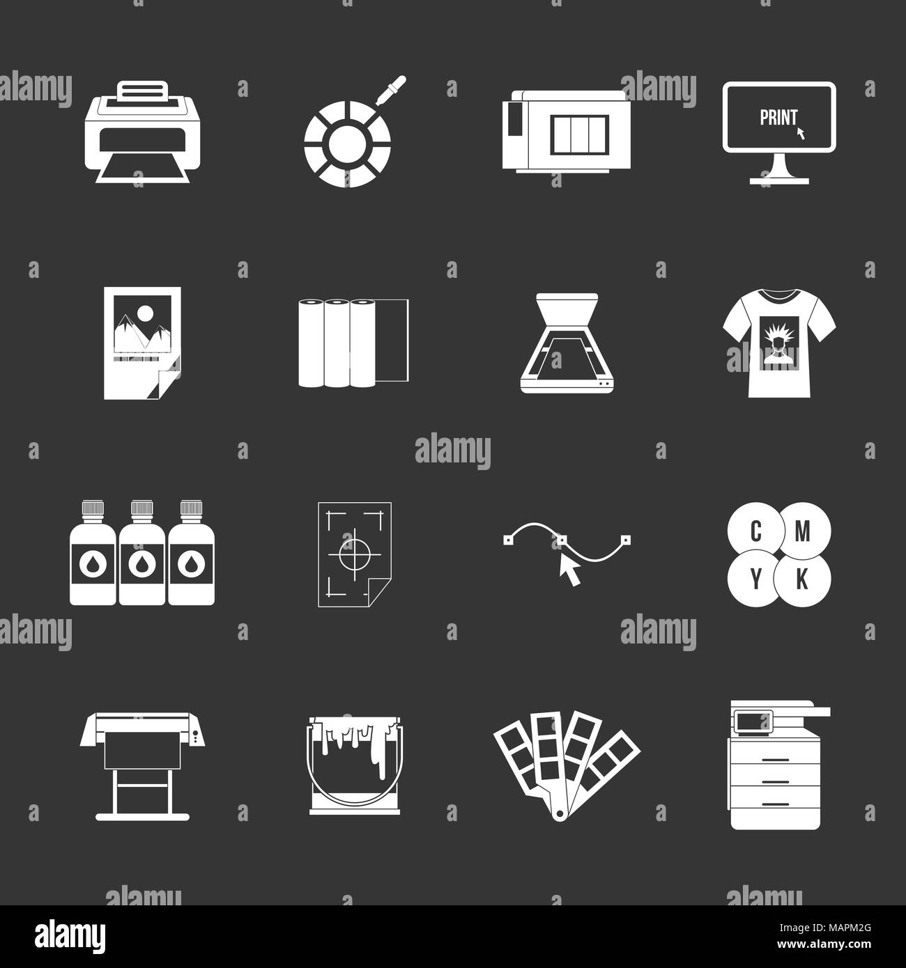 Printing icons set grey vector Stock Vector Image & Art - Alamy
