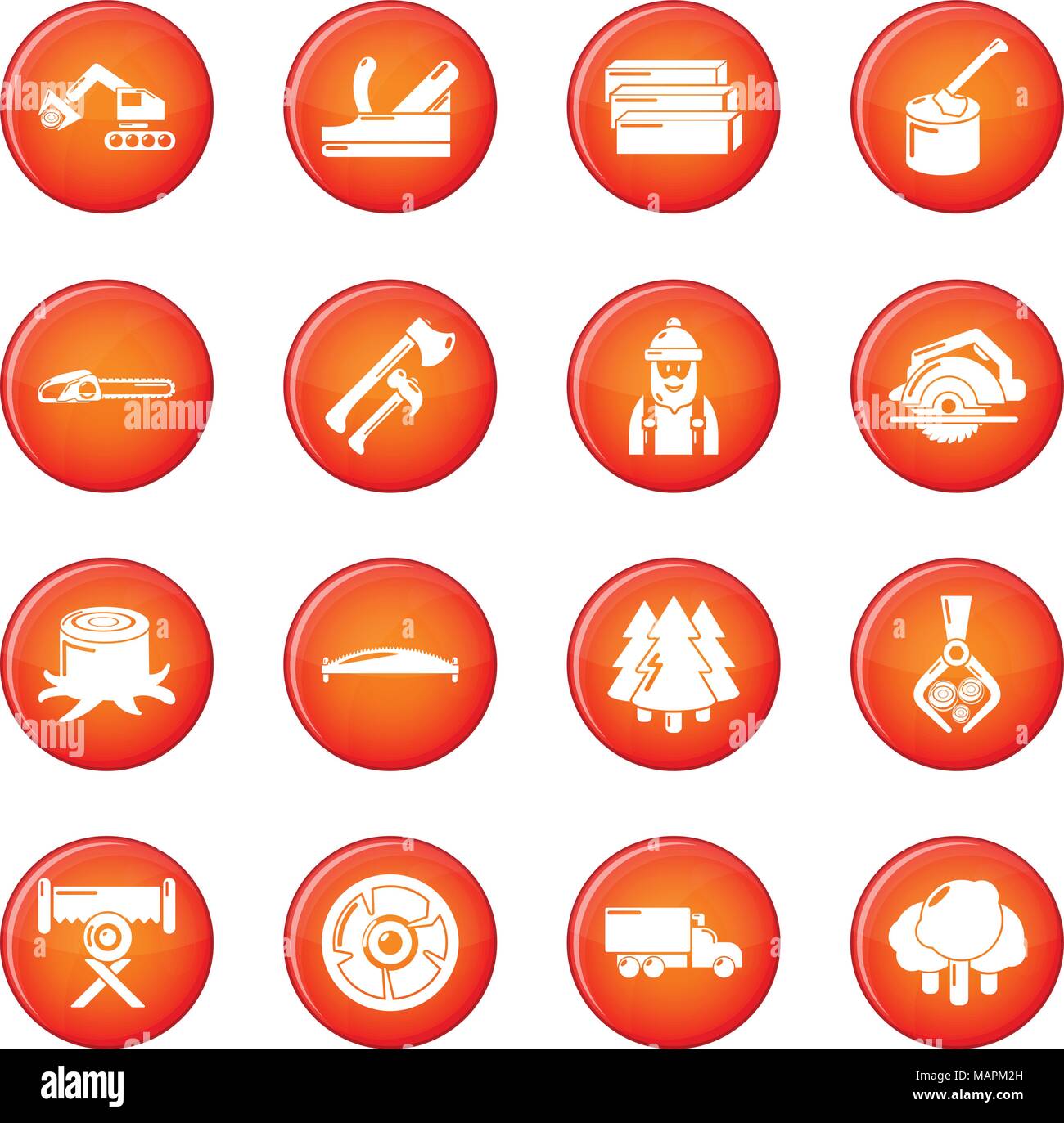 Timber industry icons set red vector Stock Vector Image & Art - Alamy