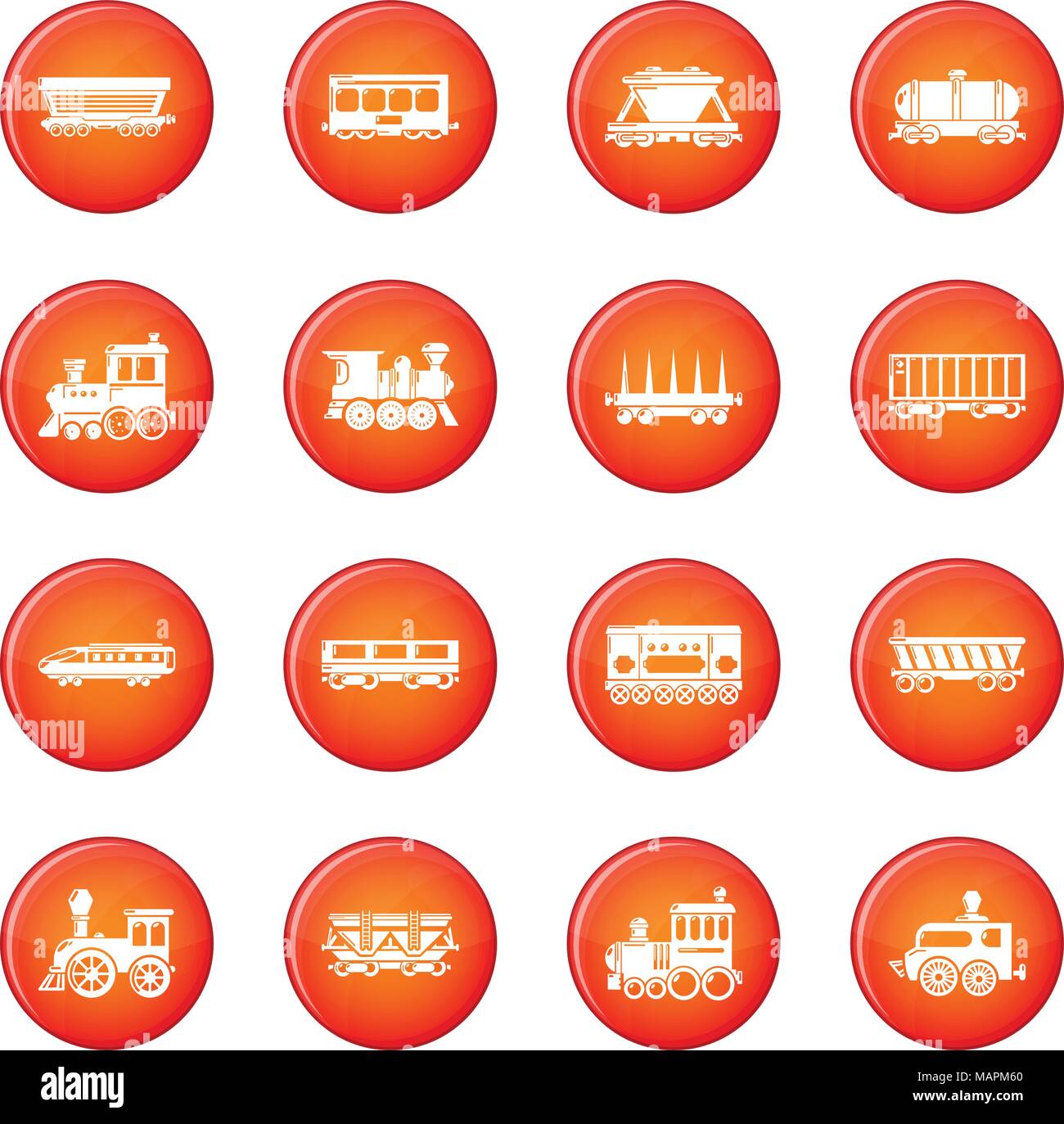Railway carriage icons set red vector Stock Vector Image & Art - Alamy