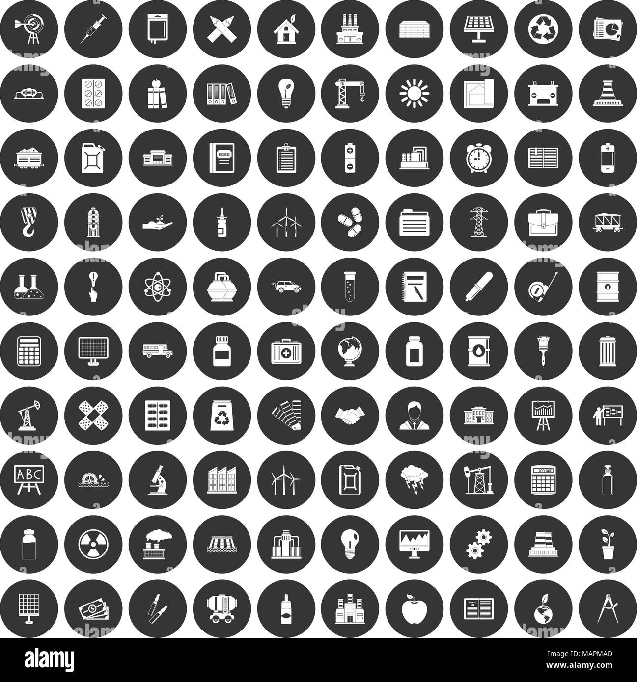 100 company icons set black circle Stock Vector Image & Art - Alamy