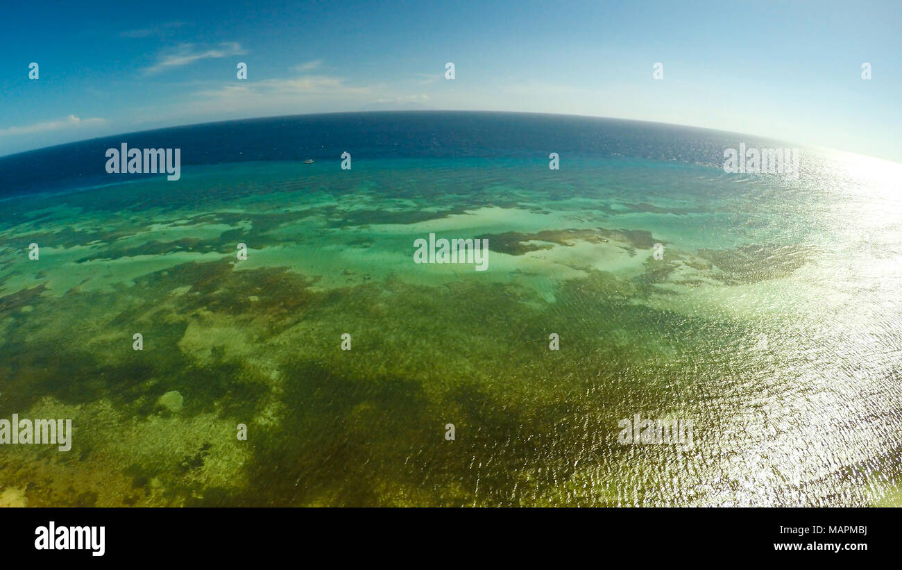 Aerial view of Bohol coast Island. Aerial. Fisheye view. Philippines ...