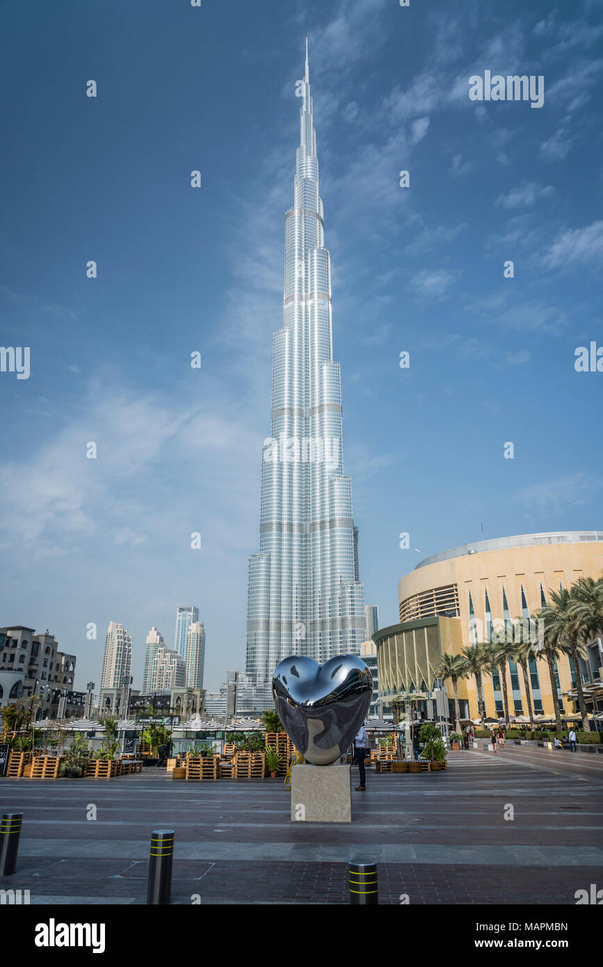 The Burj Khalifa tall building in downtown Dubai, UAE, Middle East ...