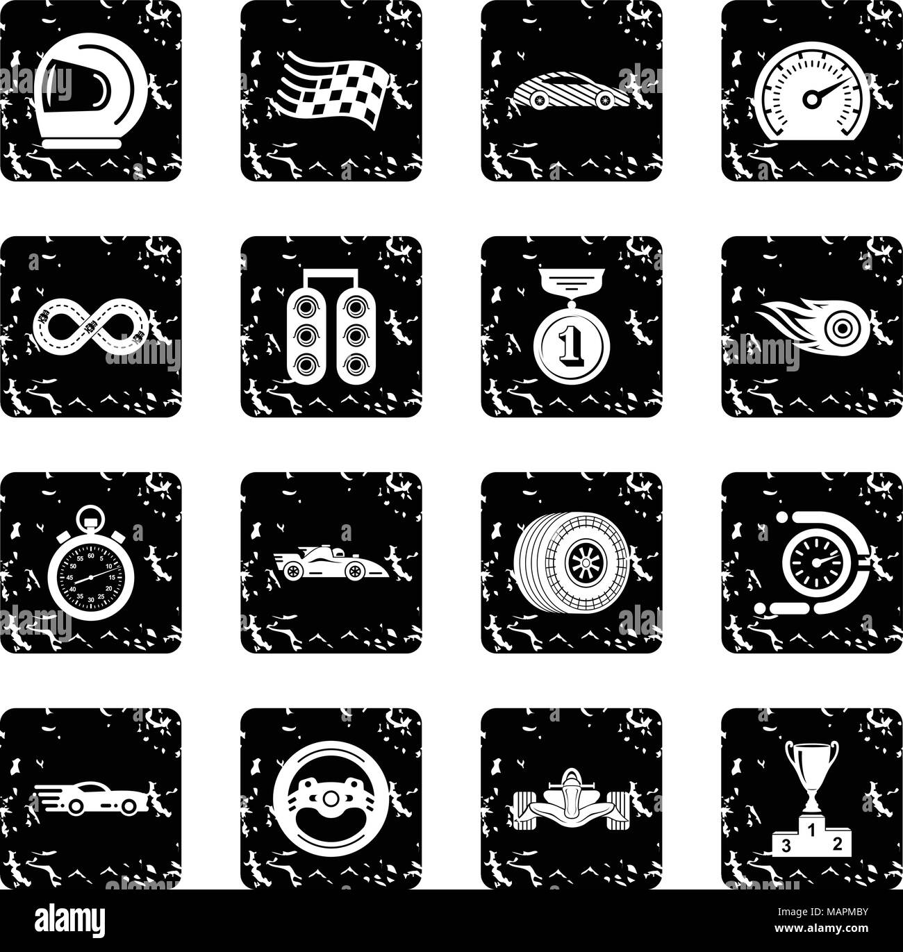Car race icons set grunge vector Stock Vector Image & Art - Alamy