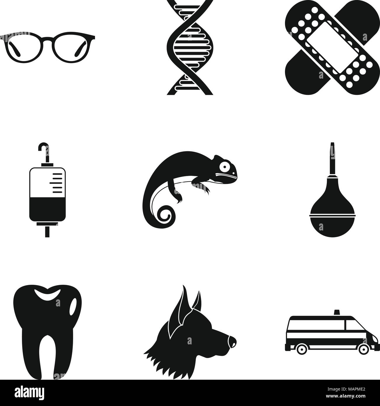 Healthy animal icons set, simple style Stock Vector Image & Art - Alamy