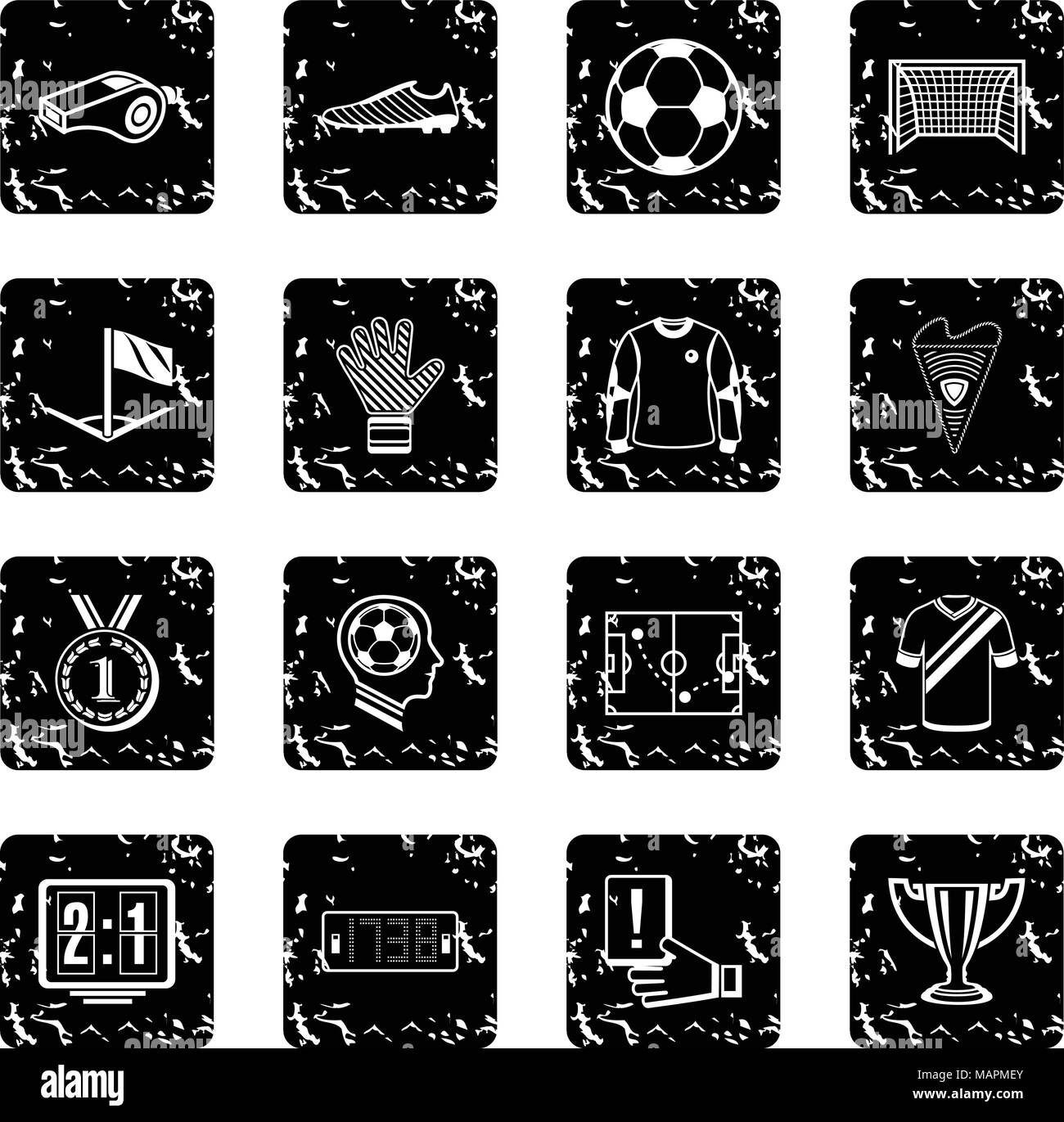 Soccer football icons set grunge vector Stock Vector Image & Art - Alamy