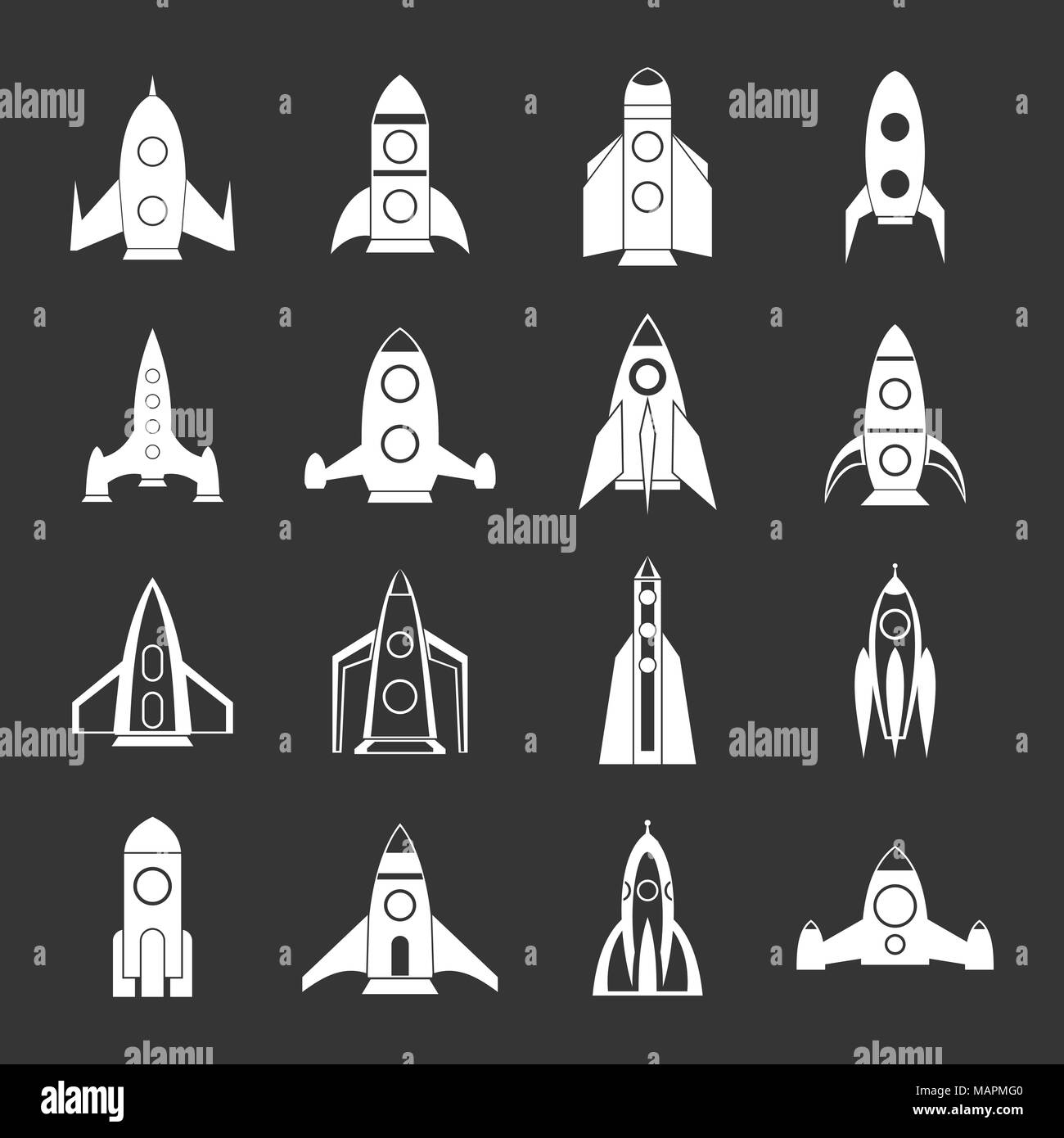 Rocket icons set grey vector Stock Vector Image & Art - Alamy