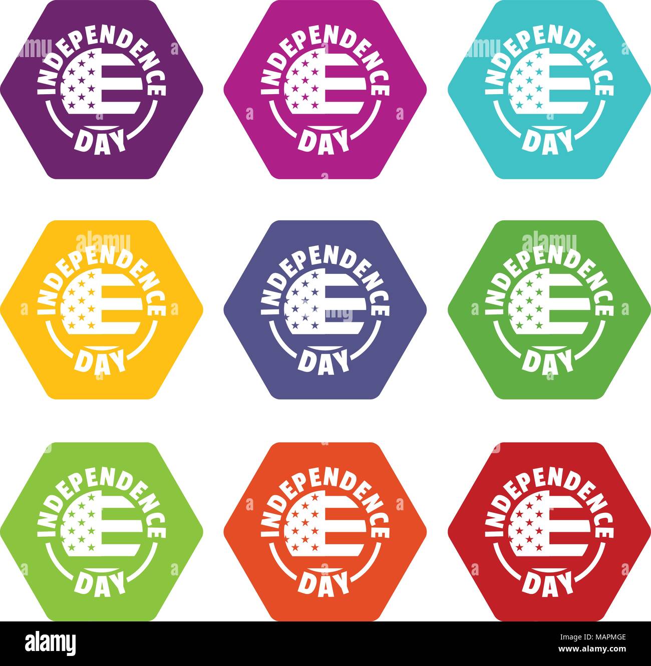 Independence day icons set 9 vector Stock Vector Image & Art - Alamy