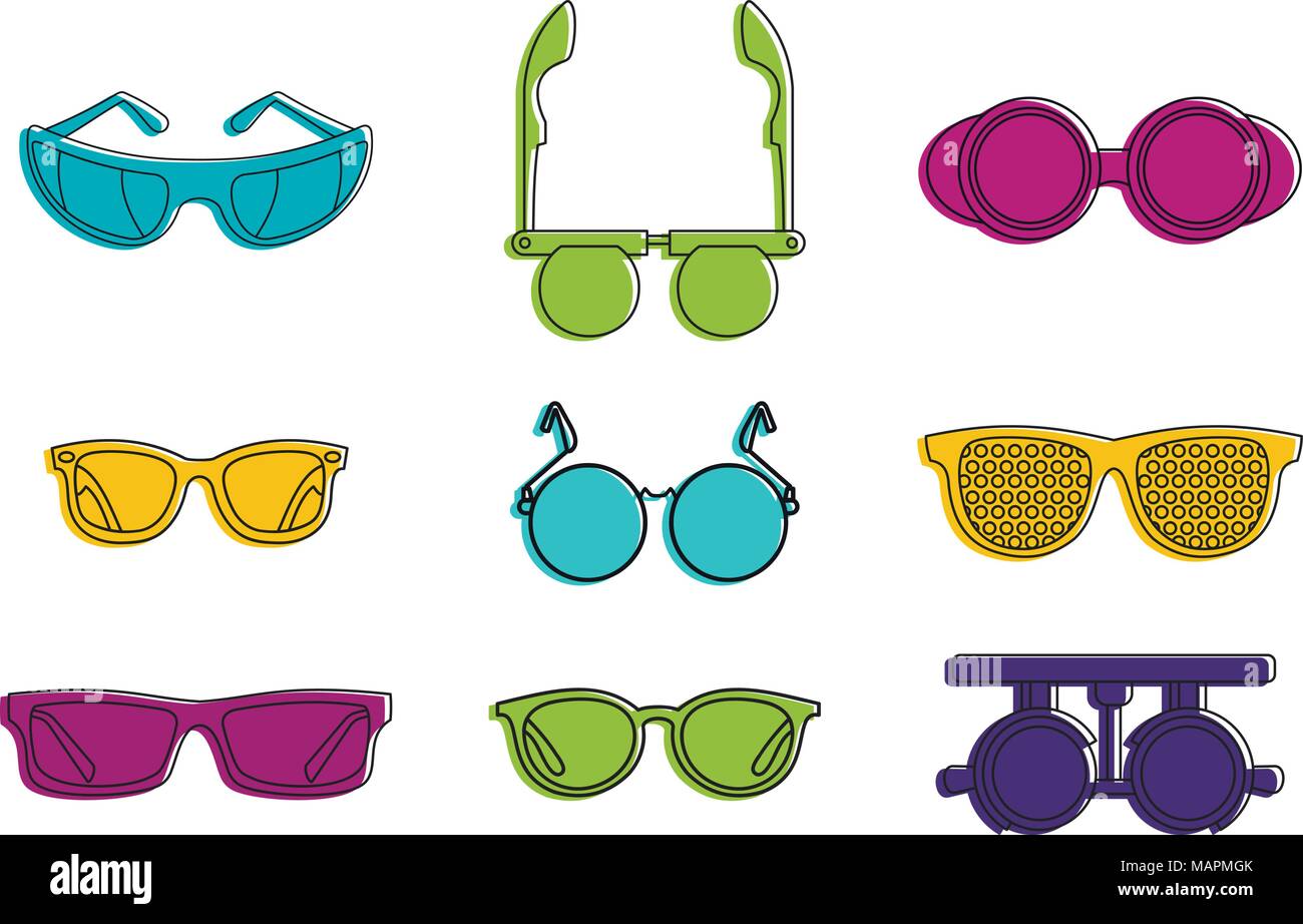 Glasses icon set, color outline style Stock Vector Image & Art - Alamy