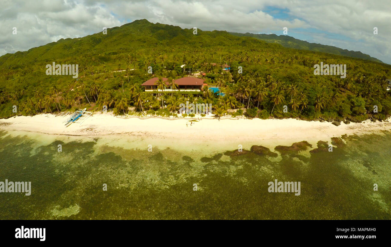 Aerial view of Bohol coast Island. Aerial. Fisheye view. Philippines ...
