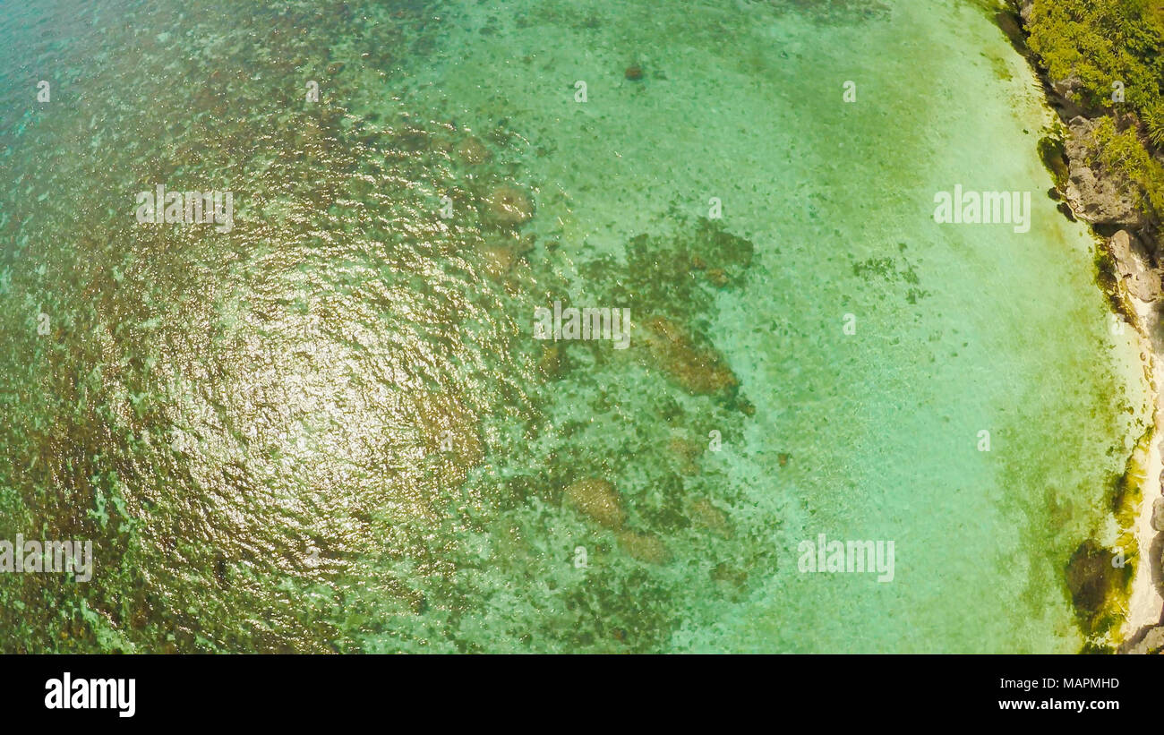 Aerial view of Bohol coast Island. Aerial. Fisheye view. Philippines ...