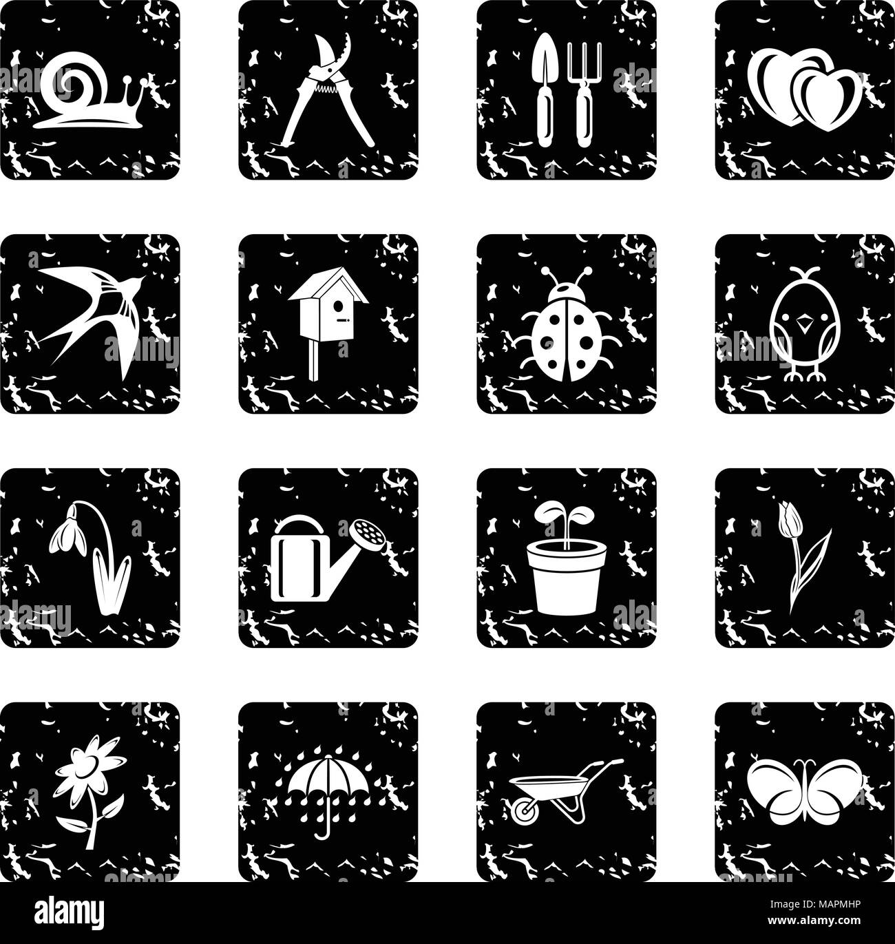 Spring icons set grunge vector Stock Vector Image & Art - Alamy