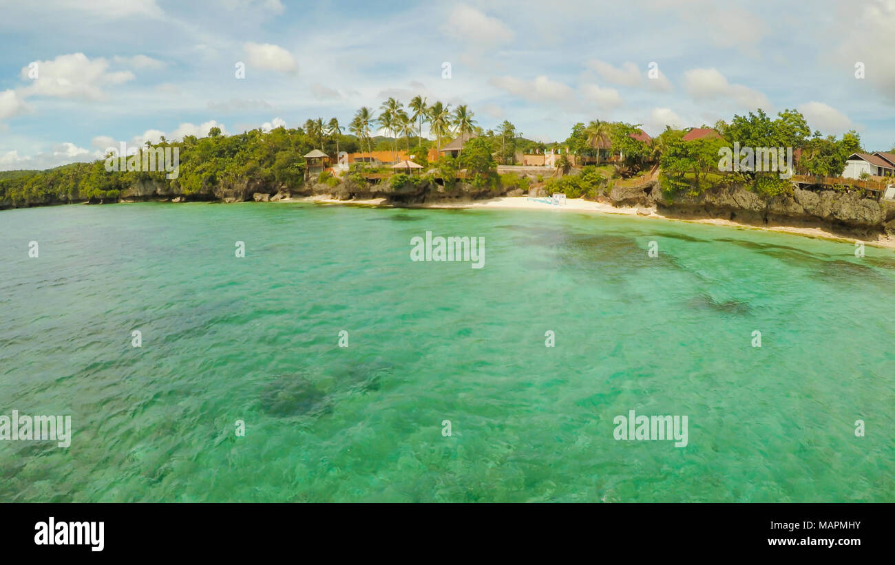 Aerial view of Bohol coast Island. Aerial. Fisheye view. Philippines ...
