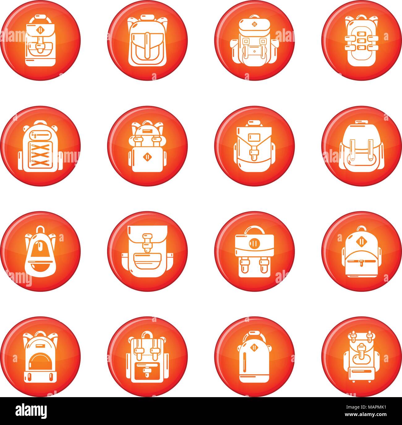 Backpack icons set red vector Stock Vector Image & Art - Alamy