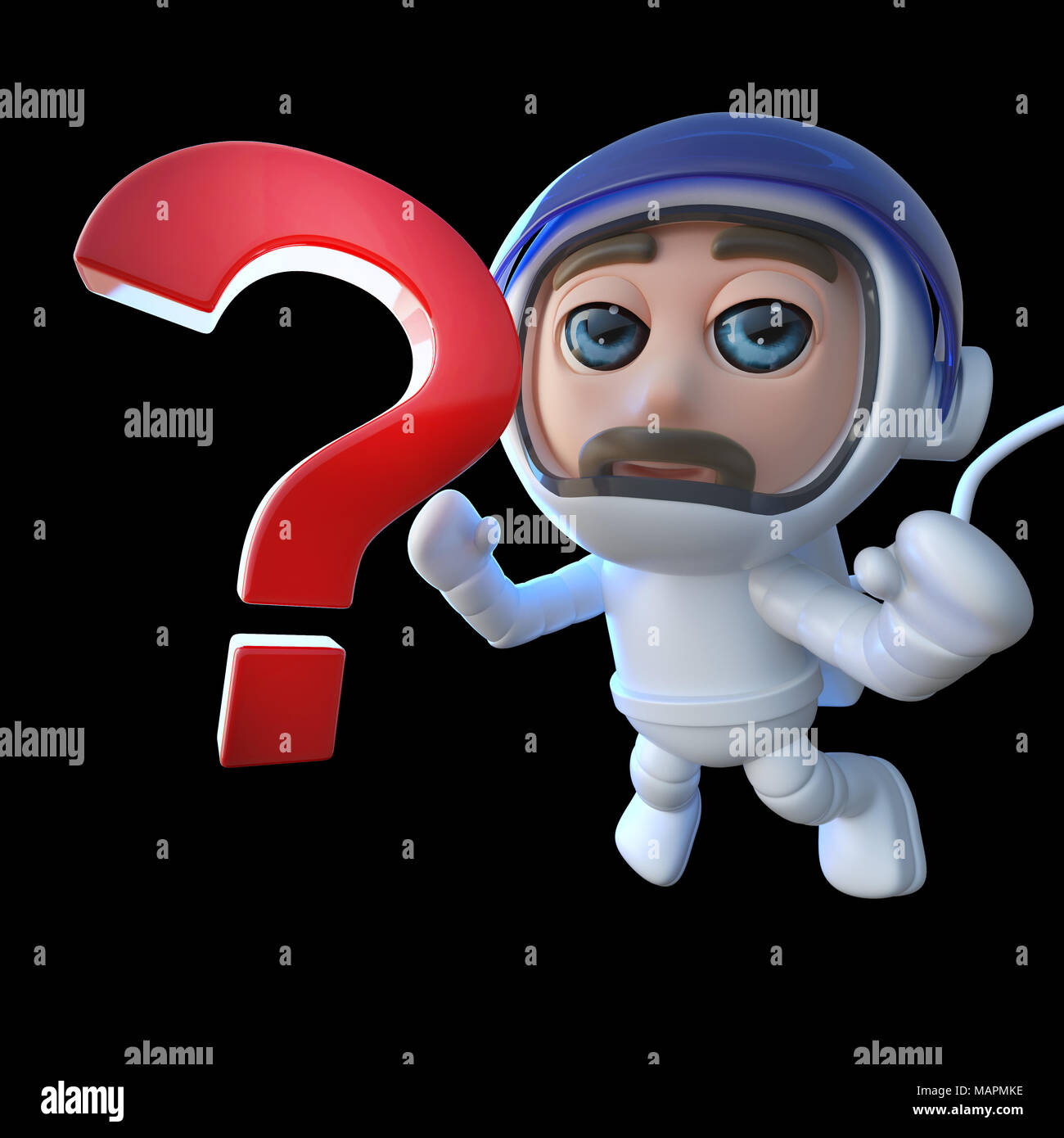 3d render of a funny cartoon spaceman astronaut character chasing a ...