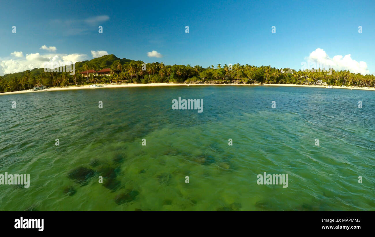 Aerial view of Bohol coast Island. Aerial. Fisheye view. Philippines ...