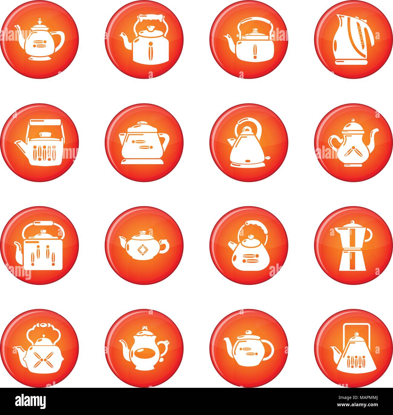 Teapot icons set red vector Stock Vector Image & Art - Alamy