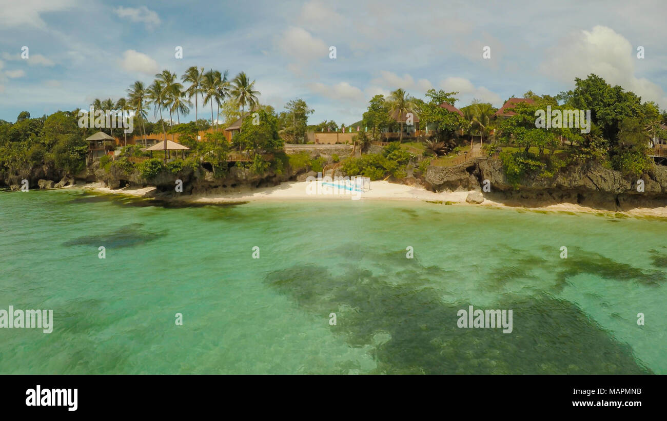 Aerial view of Bohol coast Island. Aerial. Fisheye view. Philippines ...