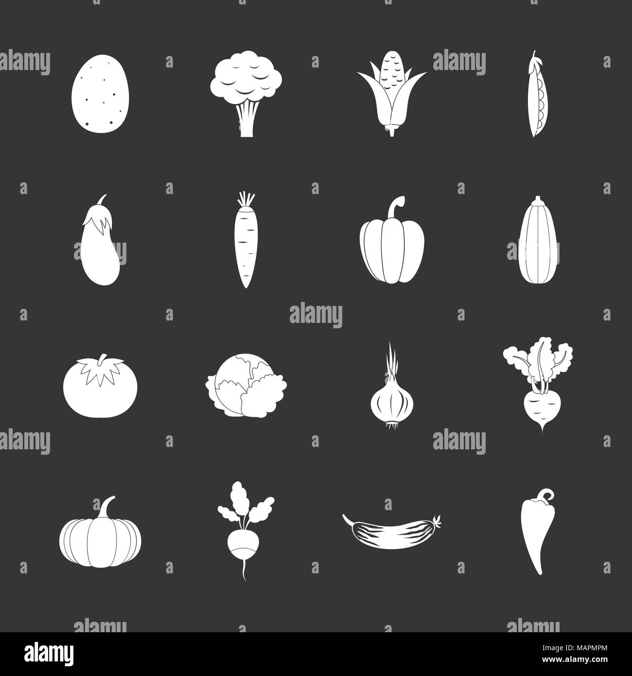 Vegetables icons set grey vector Stock Vector Image & Art - Alamy