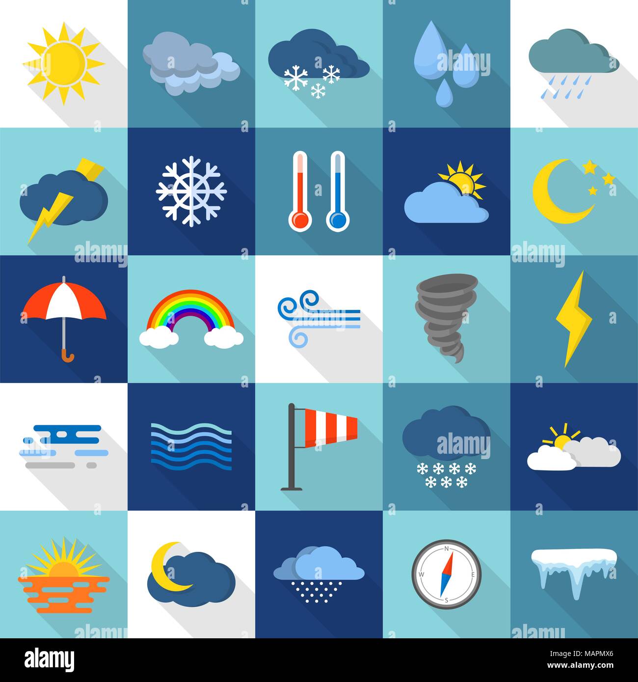 Weater icons set, flat style Stock Vector Image & Art - Alamy