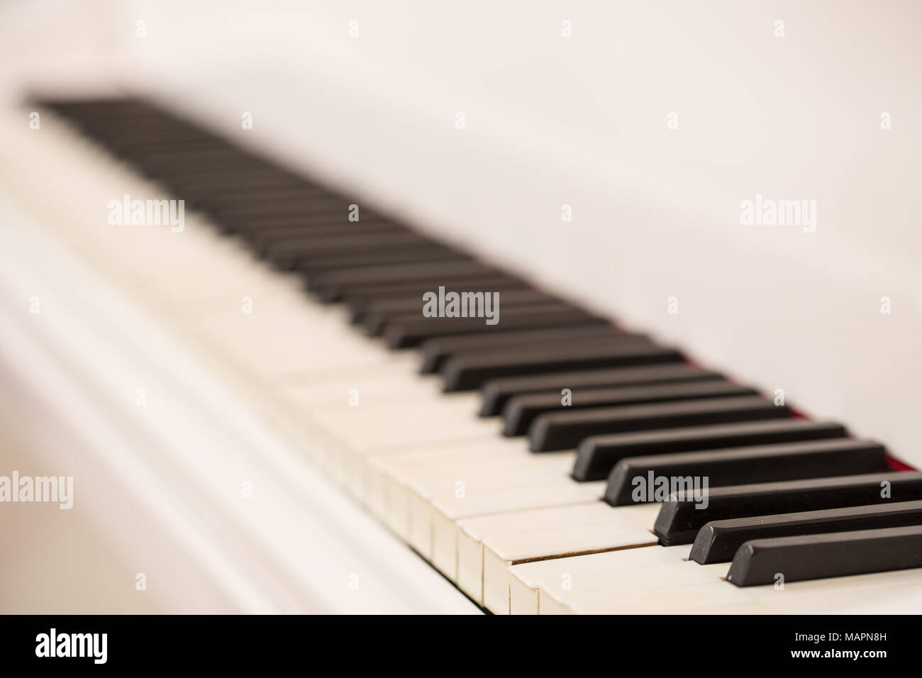 Piano keys viewed from above. Close up Stock Photo - Alamy