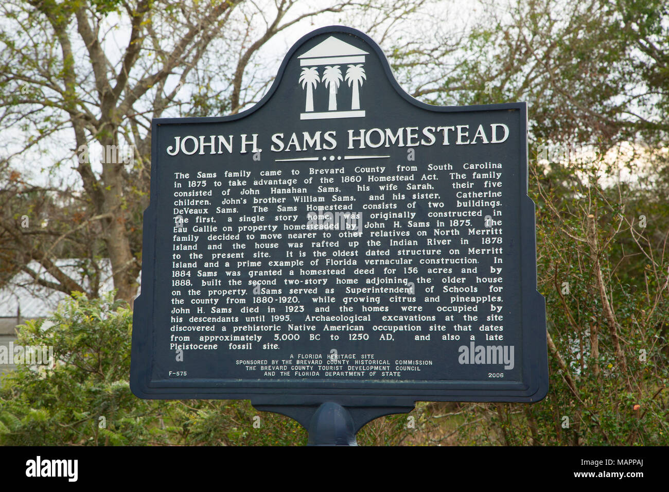 History marker at Sams House, Pine Island Conservation Area, Florida ...