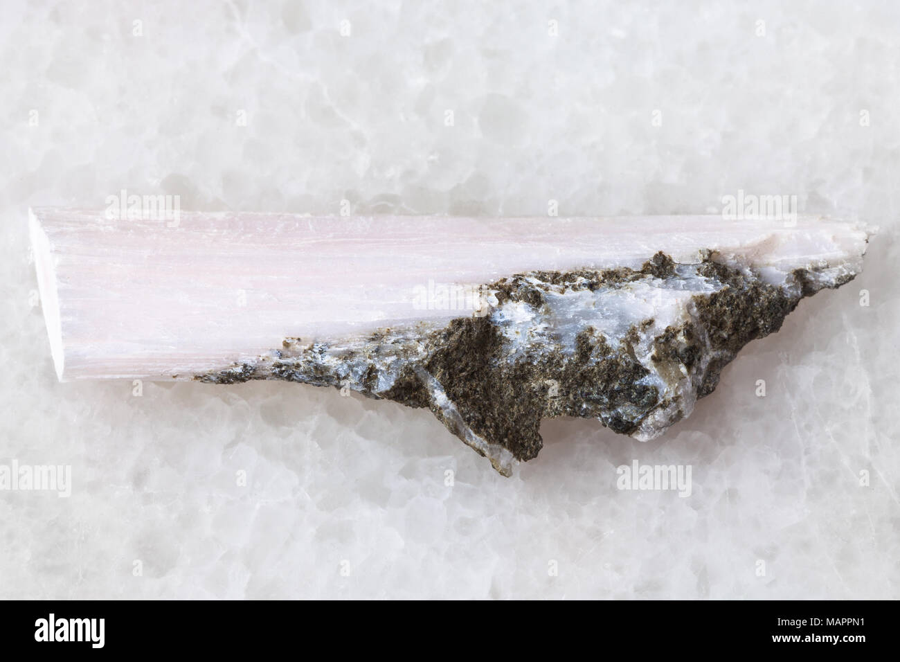 macro shooting of natural mineral rock specimen - crystal of xonotlite ...