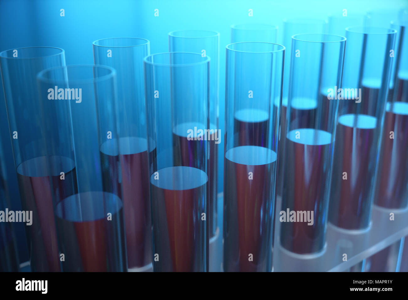 3d illustration of a chemical reaction, the concept of a scientific ...