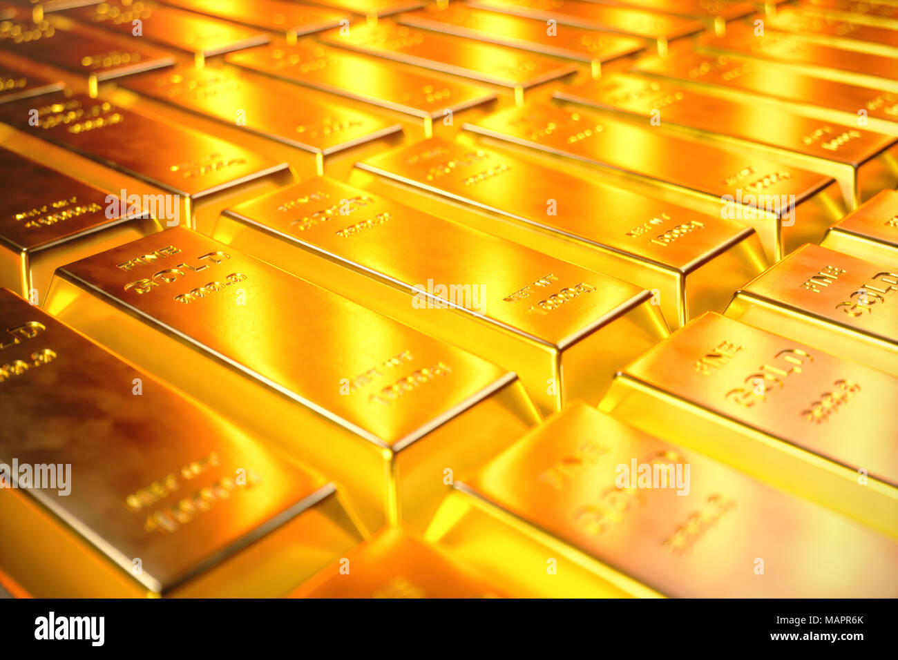 Stack Close-up Gold Bars, weight of Gold Bars 1000 grams Concept of wealth and reserve. Concept ...