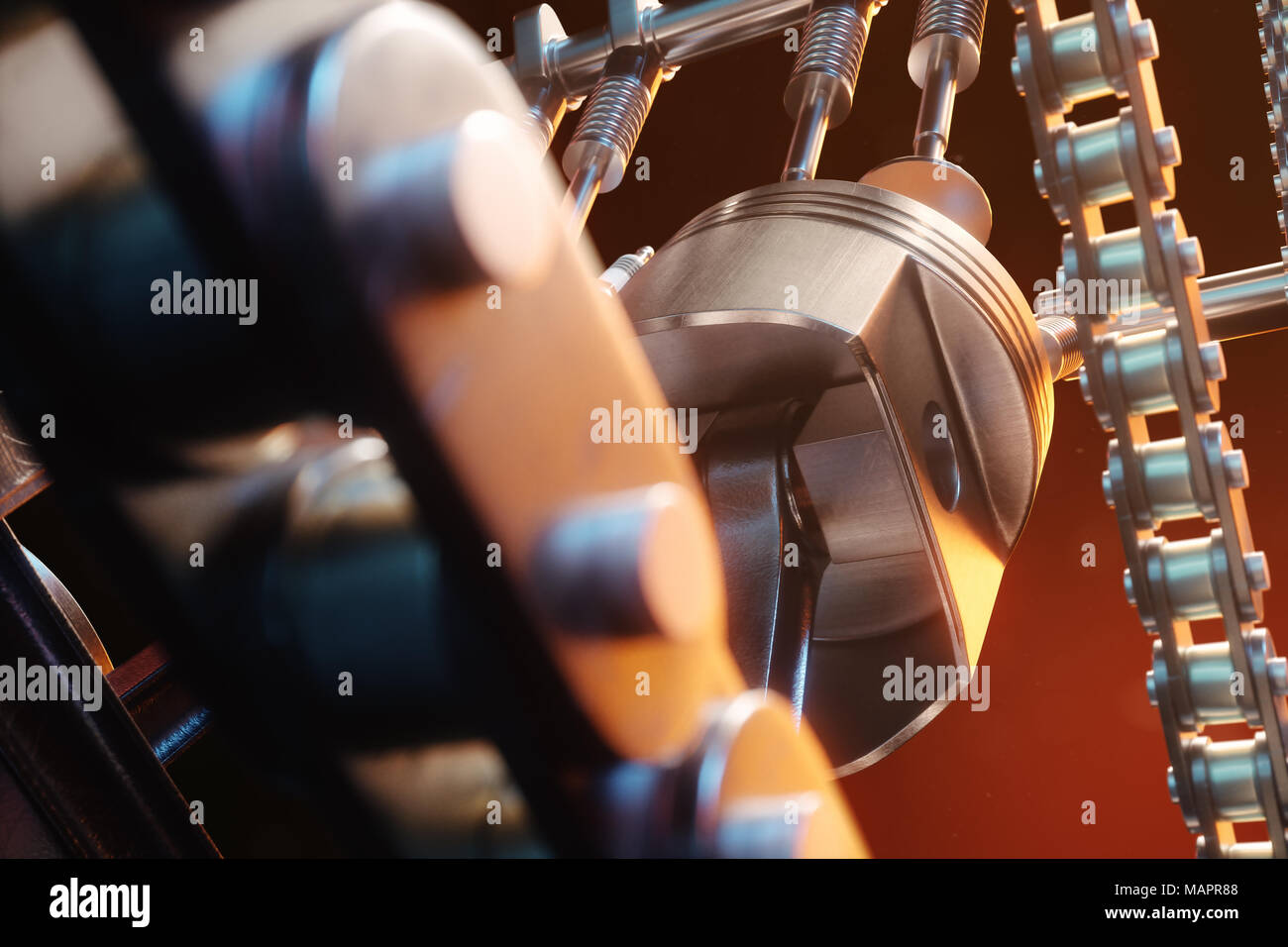 3d illustration of an internal combustion engine. Engine parts ...