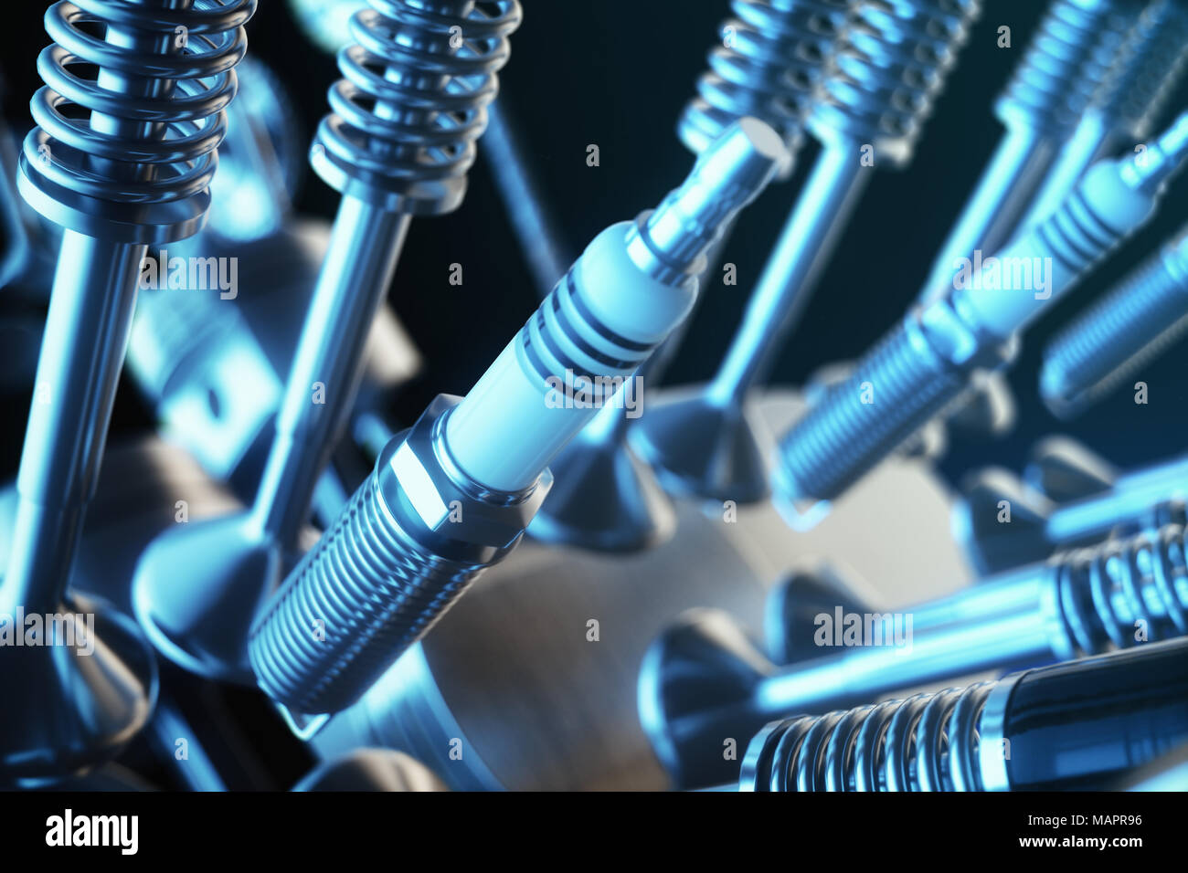 3d illustration of an internal combustion engine. Engine parts ...