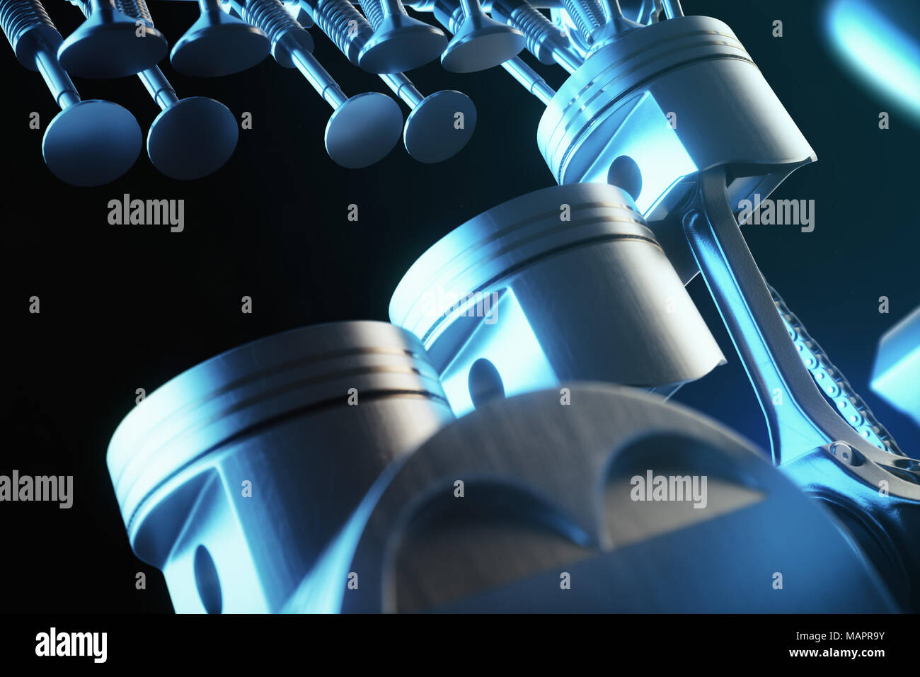 3d illustration of an internal combustion engine. Engine parts ...
