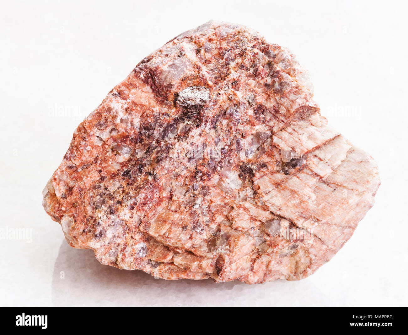 macro shooting of natural mineral rock specimen - piece of pink Granite ...