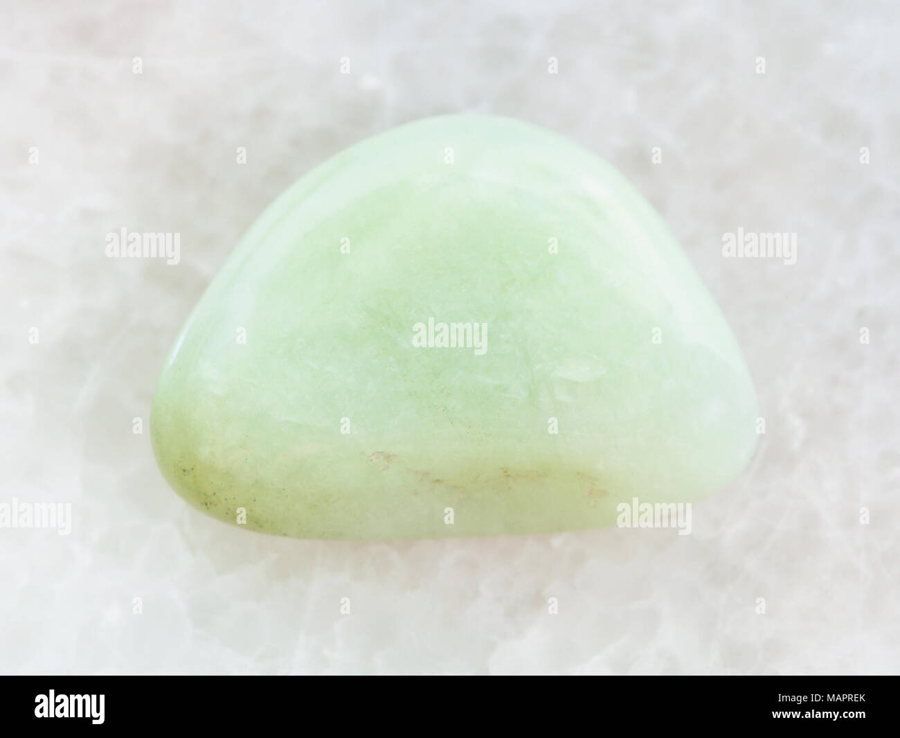 macro shooting of natural mineral rock specimen - polished Prasiolite ...