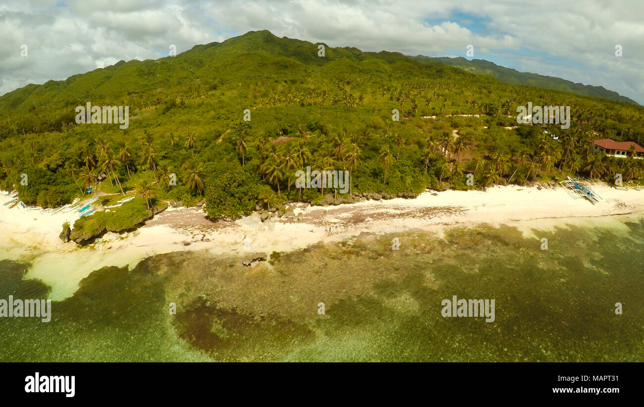 Aerial view of Bohol coast Island. Aerial. Fisheye view. Philippines ...