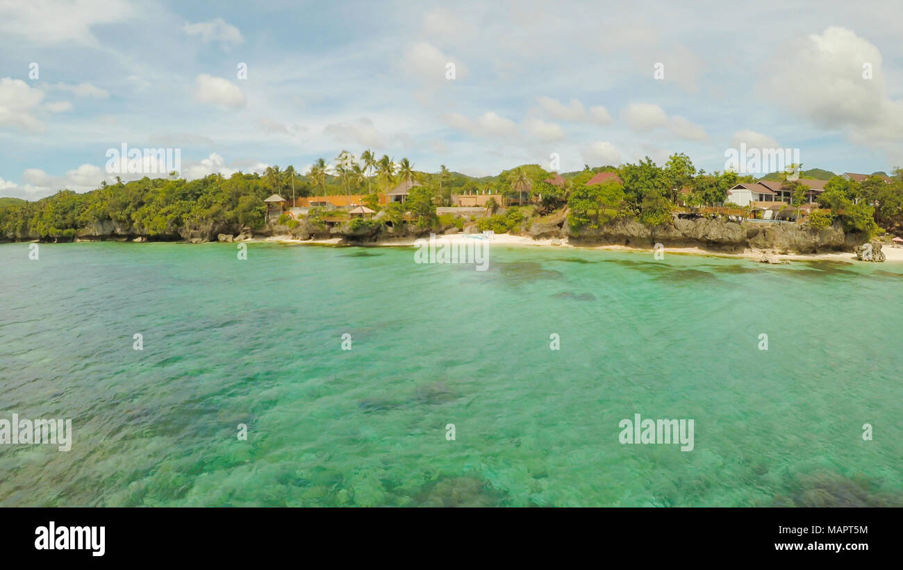 Aerial view of Bohol coast Island. Aerial. Fisheye view. Philippines ...