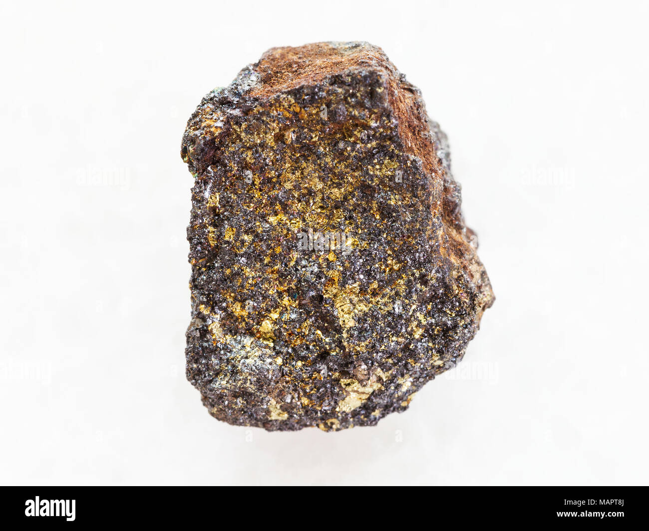 macro shooting of natural mineral rock specimen - rough magnetite (iron ...
