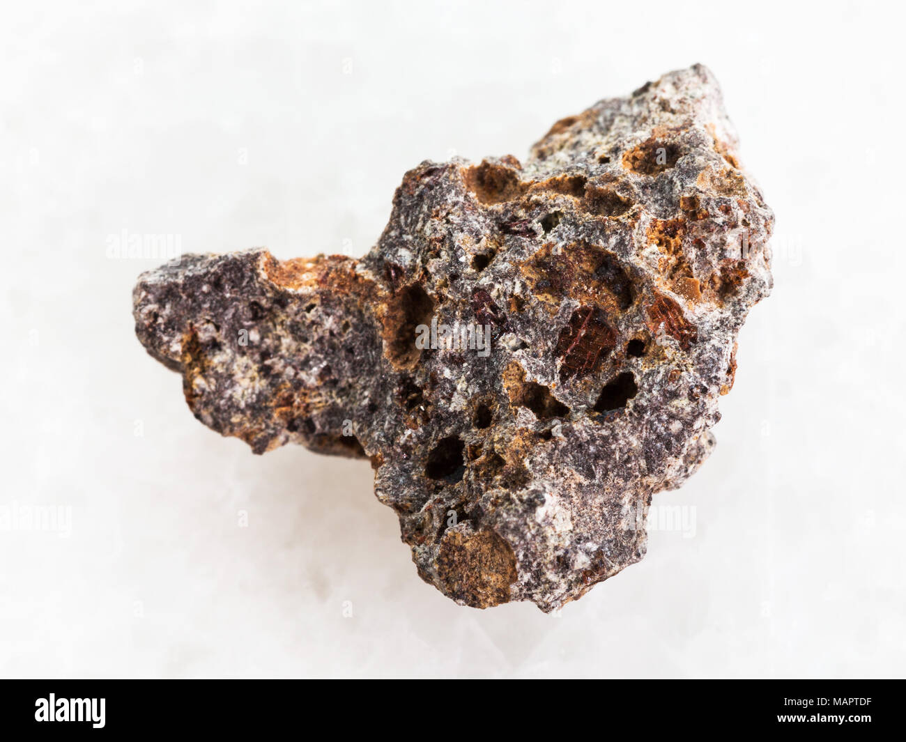 macro shooting of natural mineral rock specimen - rough Basalt stone on ...