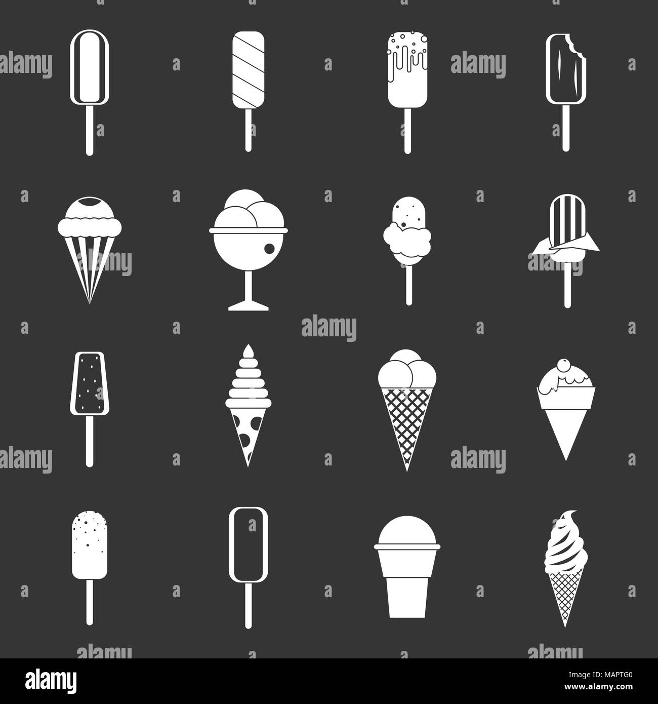 Ice cream icons set grey vector Stock Vector Image & Art - Alamy