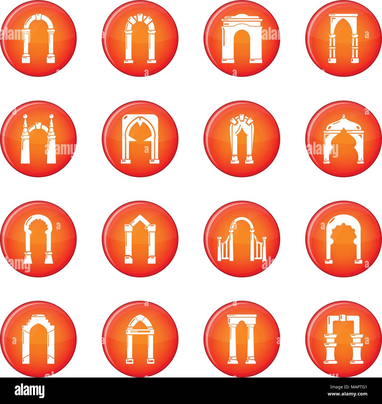 Arch types icons set red vector Stock Vector Image & Art - Alamy