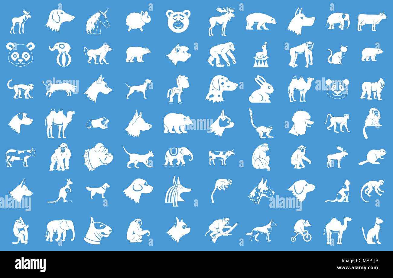 Animals icon blue set vector Stock Vector Image & Art - Alamy