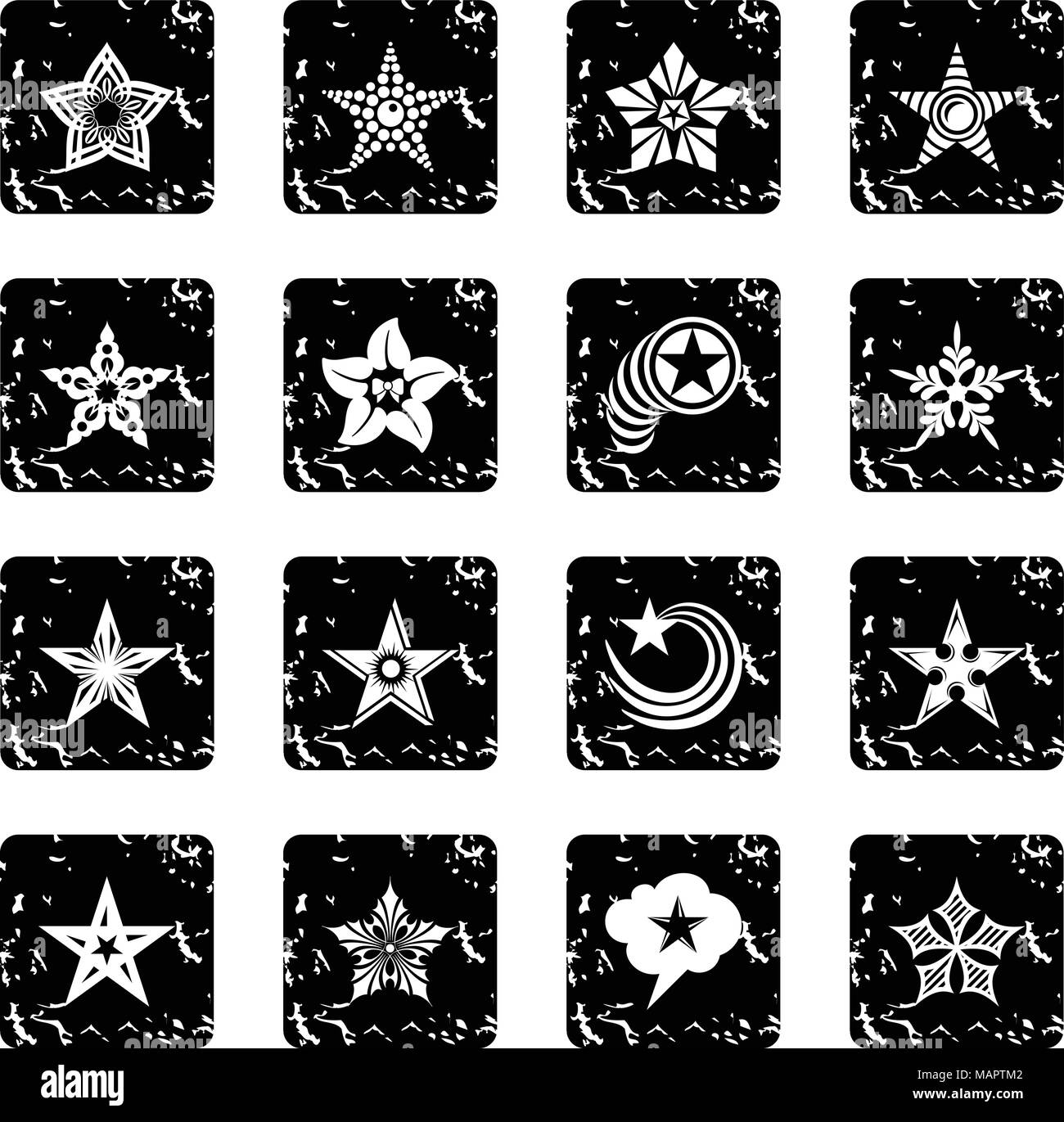 Decorative stars icons set grunge vector Stock Vector Image & Art - Alamy