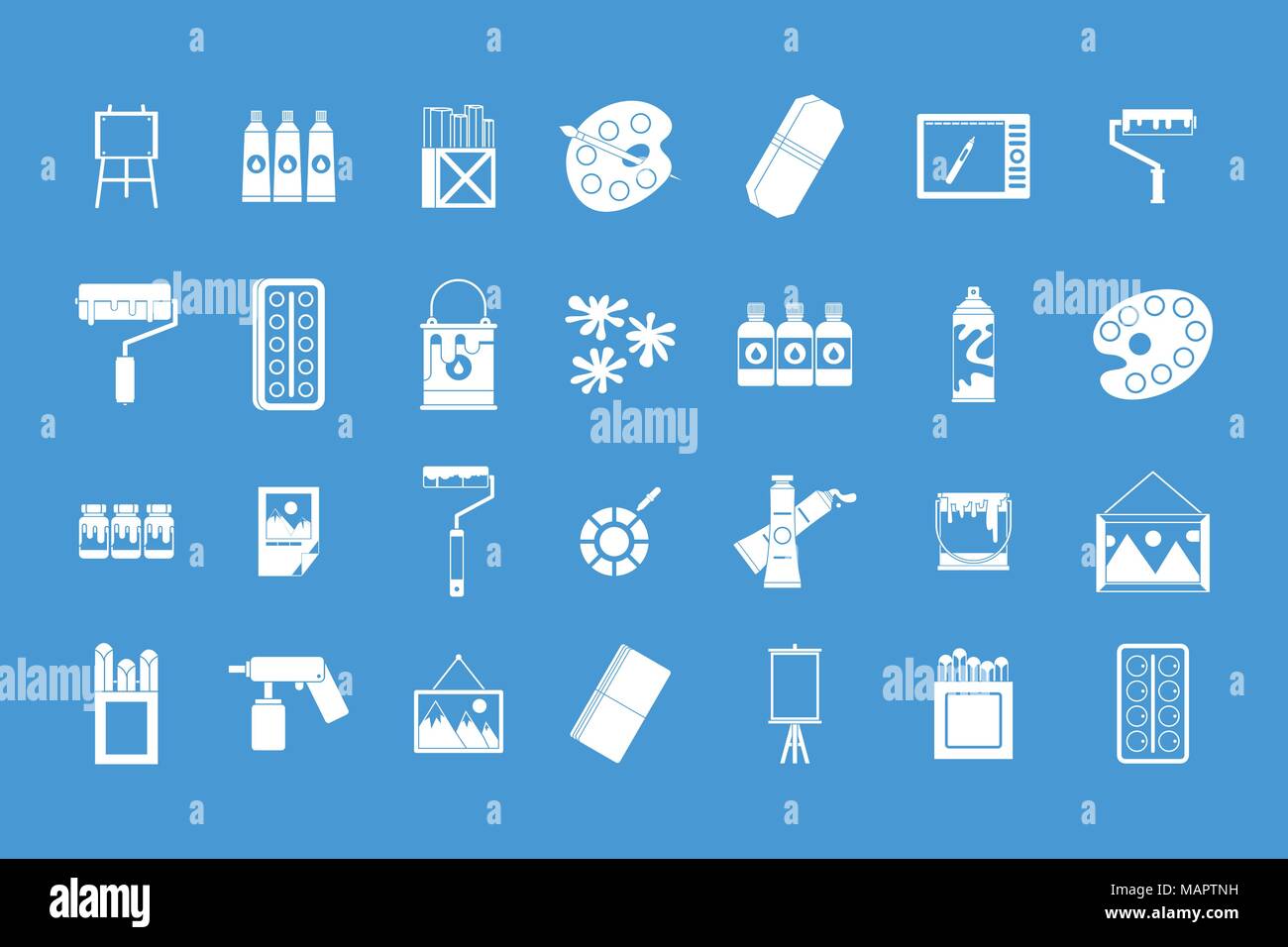 Paint tools icon blue set vector Stock Vector Image & Art - Alamy