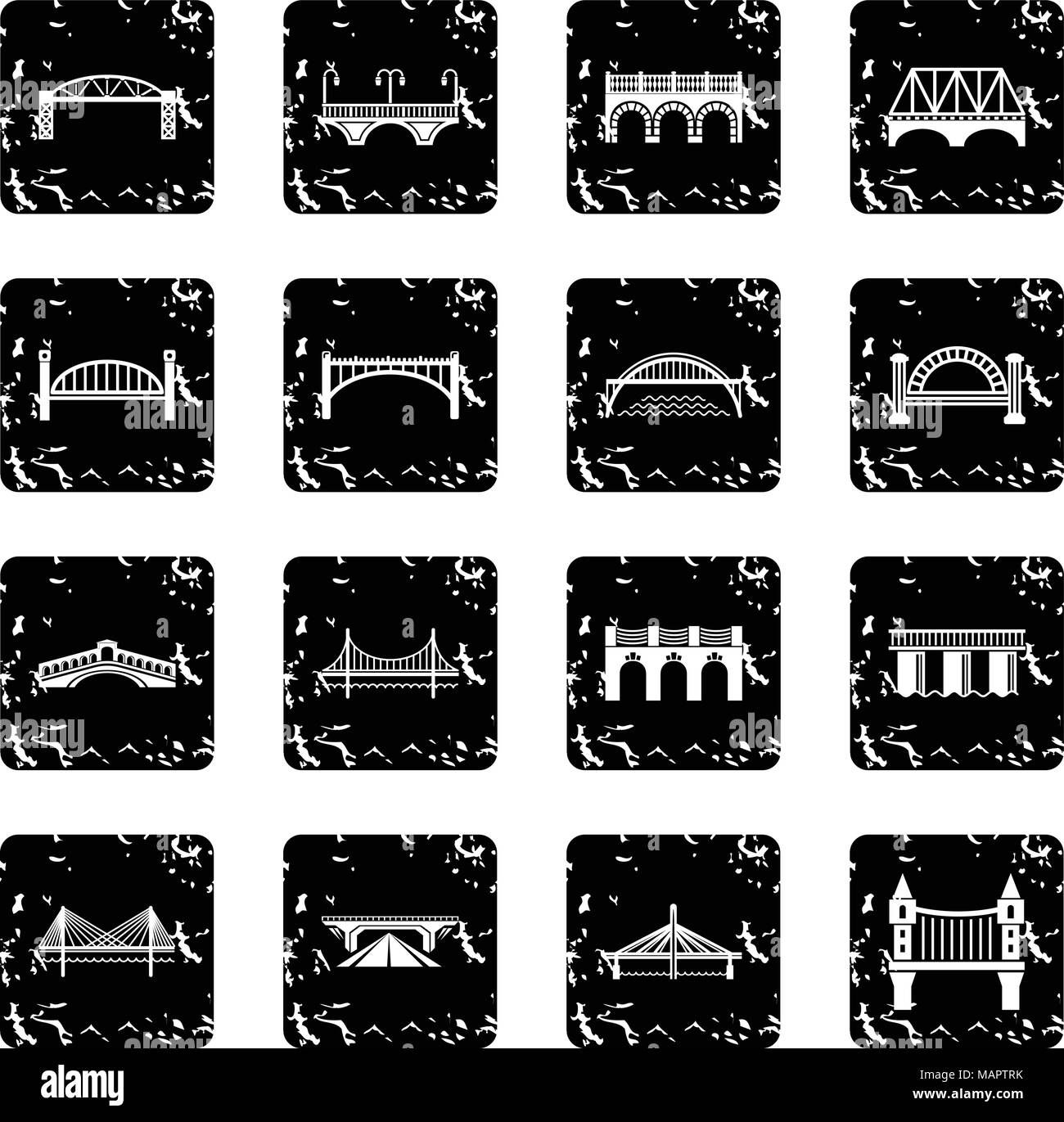 Bridge icons set grunge vector Stock Vector Image & Art - Alamy