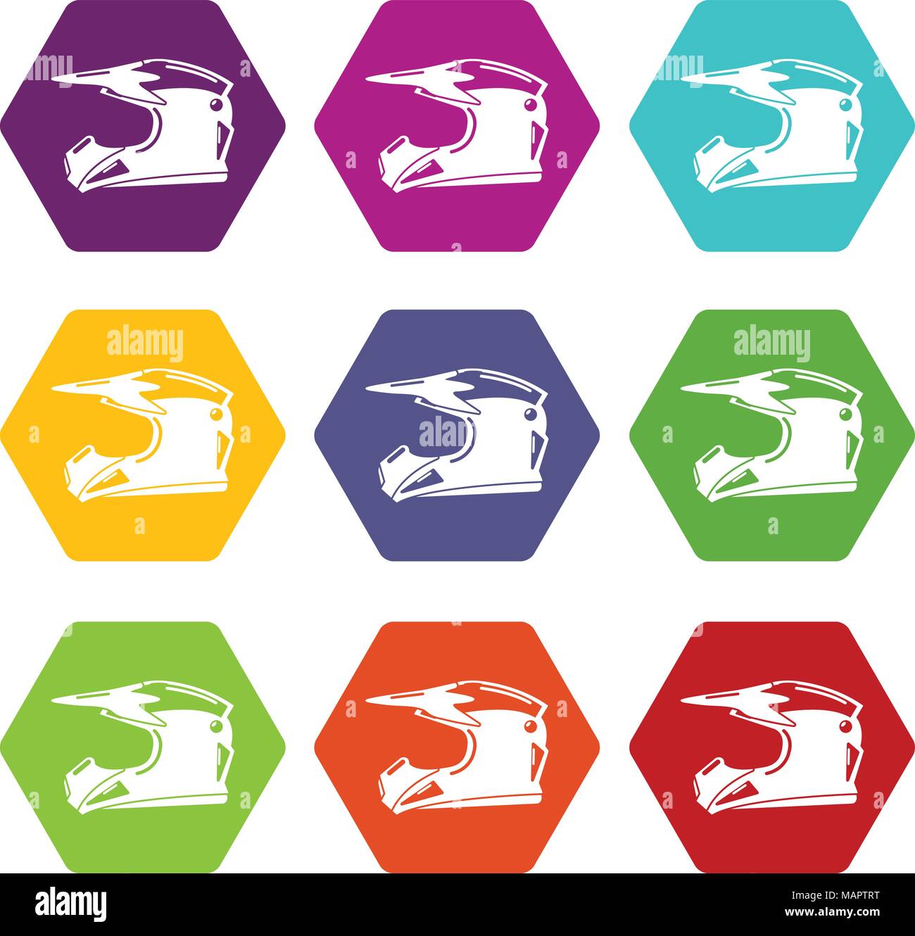 Motorcycle helmet icons set 9 vector Stock Vector Image & Art - Alamy